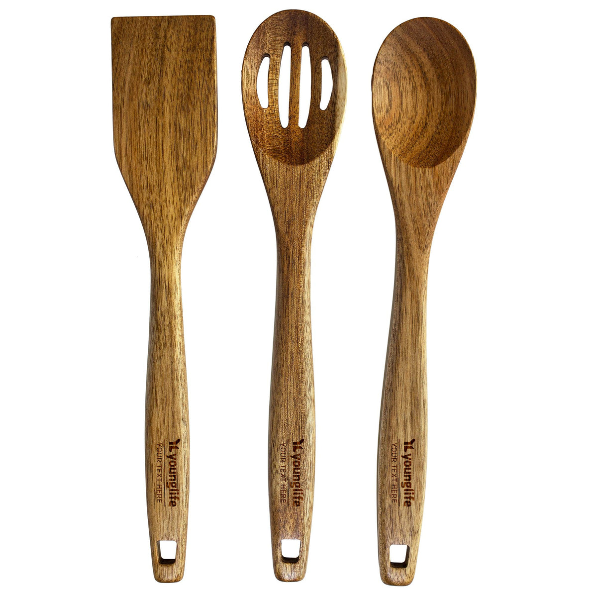 Custom Acacia Wood Utensils Set (3 Pieces) – Young Life Store